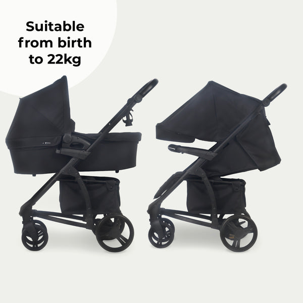 MB200 2-in-1 Pushchair & Carrycot - Onyx Black – My Babiie