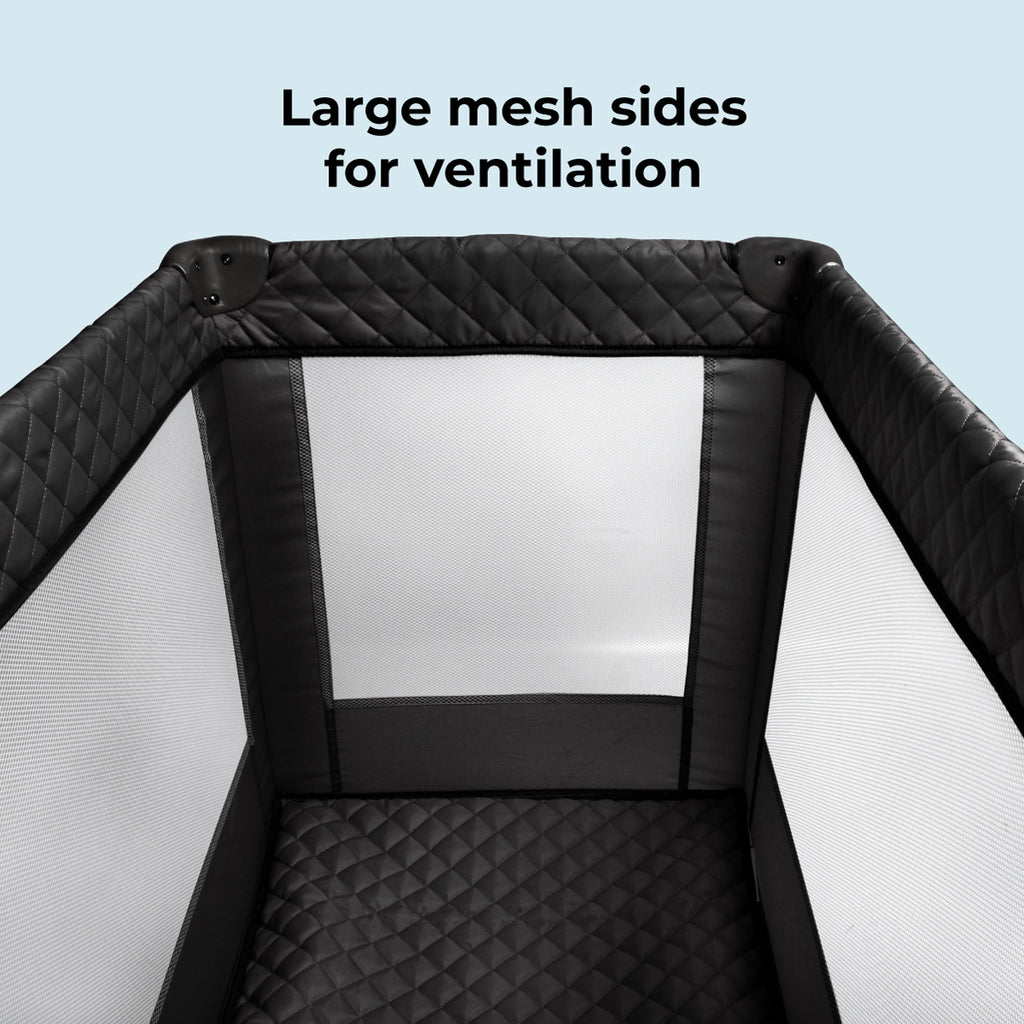 MBTC1 Travel Cot - Black Quilted - Grade A – My Babiie