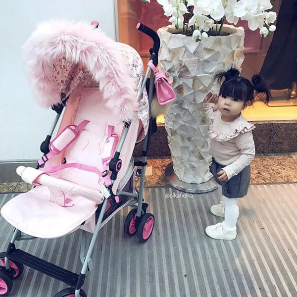Luxurious pink faux fur pram hood trim - Grade A – My Babiie